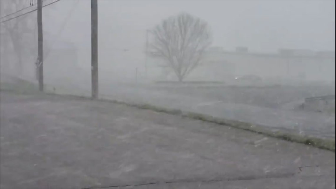 Snow squall takes town by storm | cbs8.com