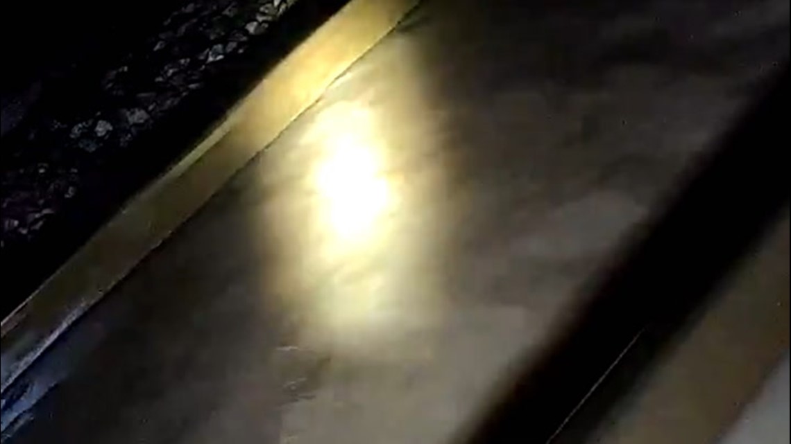 Flooding transforms rail line into fast-moving stream | cbs8.com