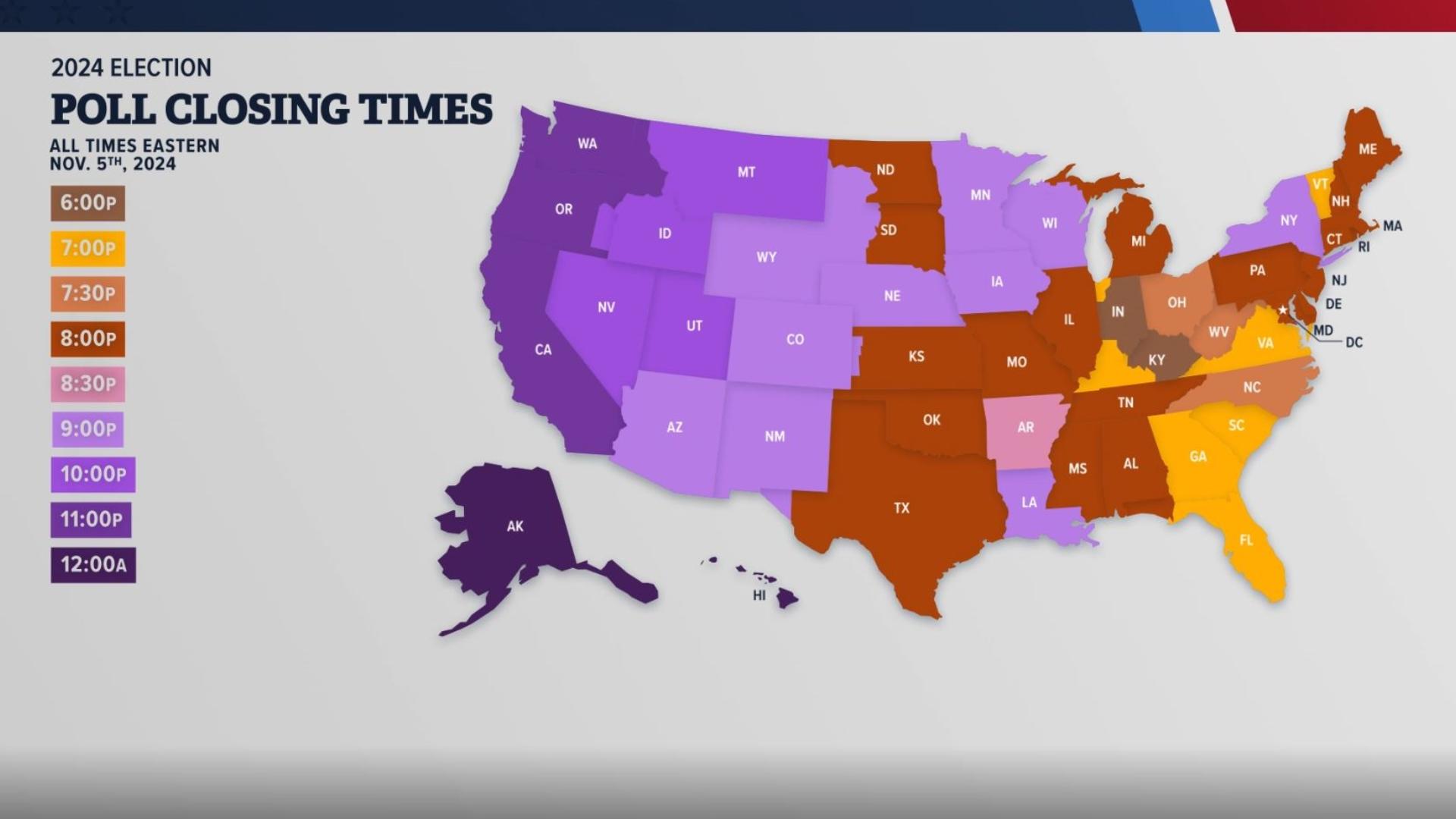 When do polls close on Election Day? 2024 guide for all 50 states ...