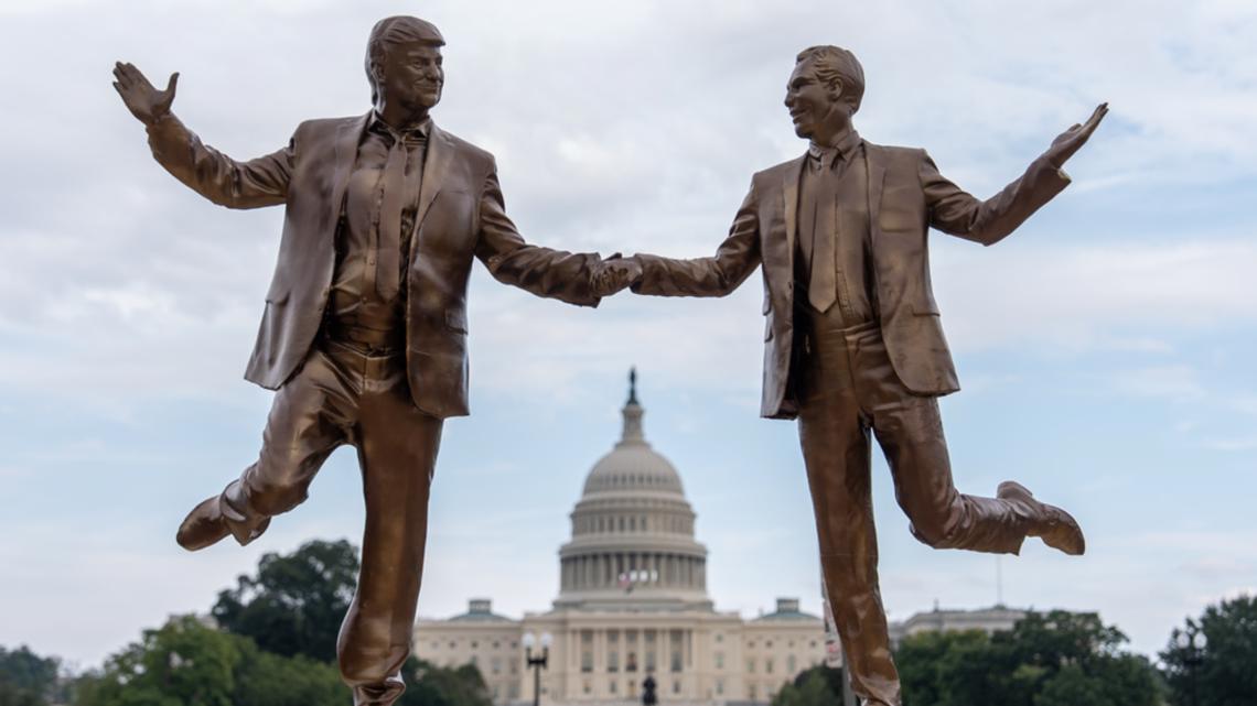 Trump-Epstein statue removed from the National Mall | cbs8.com