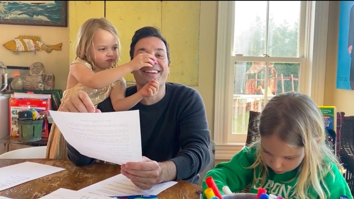 Jimmy Fallon’s Kids Hilariously Interrupt His Monologue and Working ...