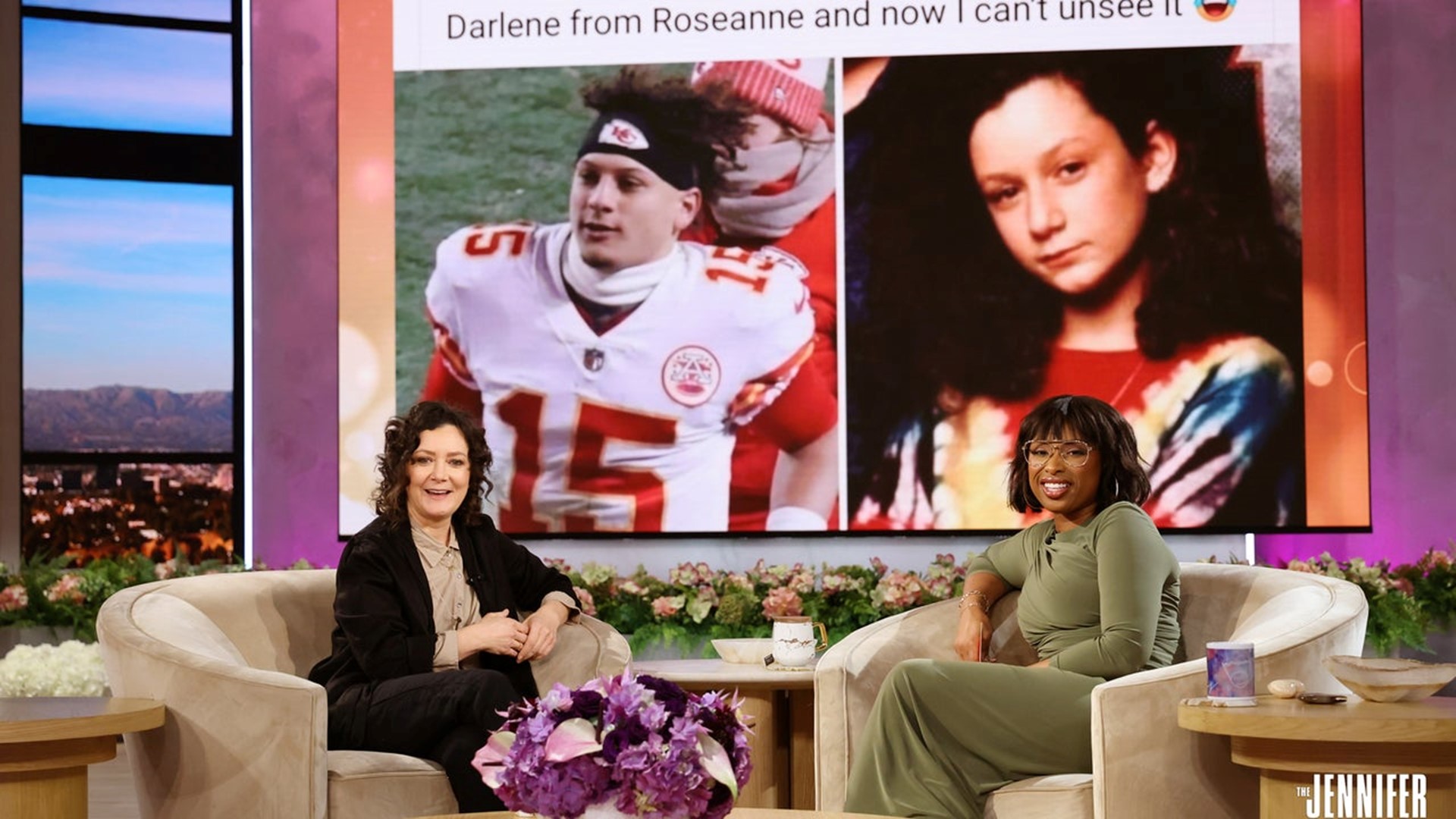 Sara Gilbert Reacts to Lookalike Memes of Her and Patrick Mahomes ...