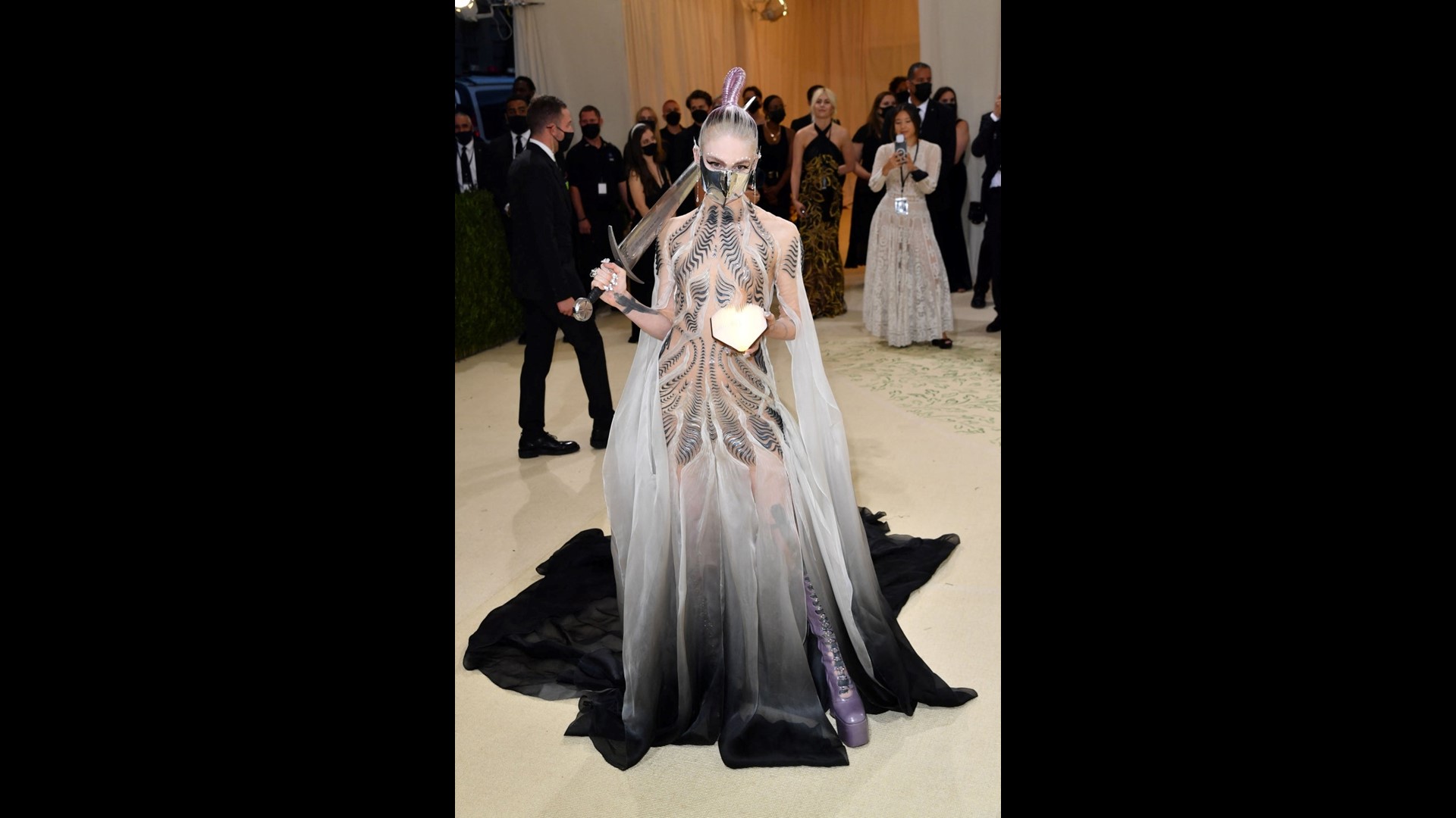 Grimes Reveals Her Met Gala Sword Is Made Out of Fermented Guns ...