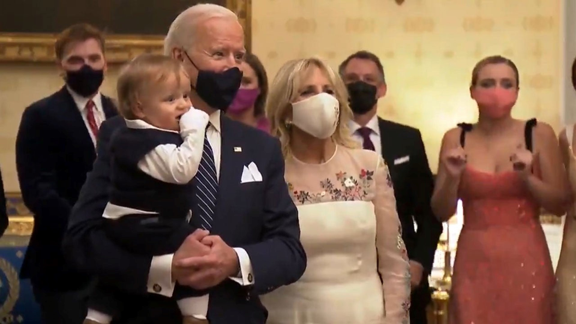 President Joe Biden Cuddles Baby Grandson Beau During Inauguration Day ...