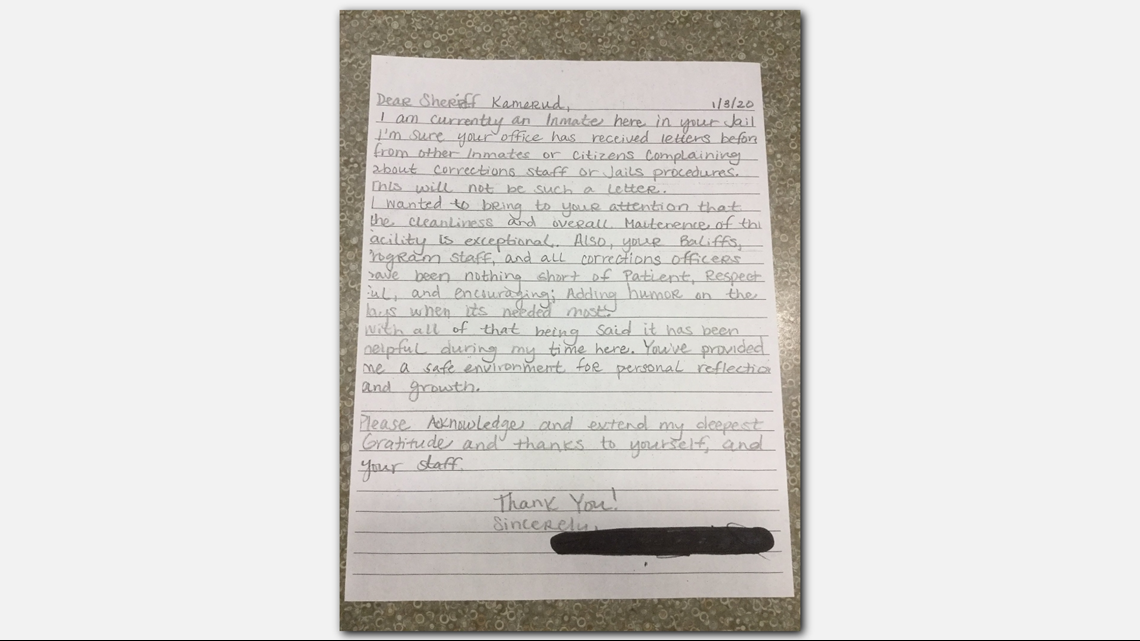 Inmate pens 'thank you' letter to Carver County Sheriff | cbs8.com