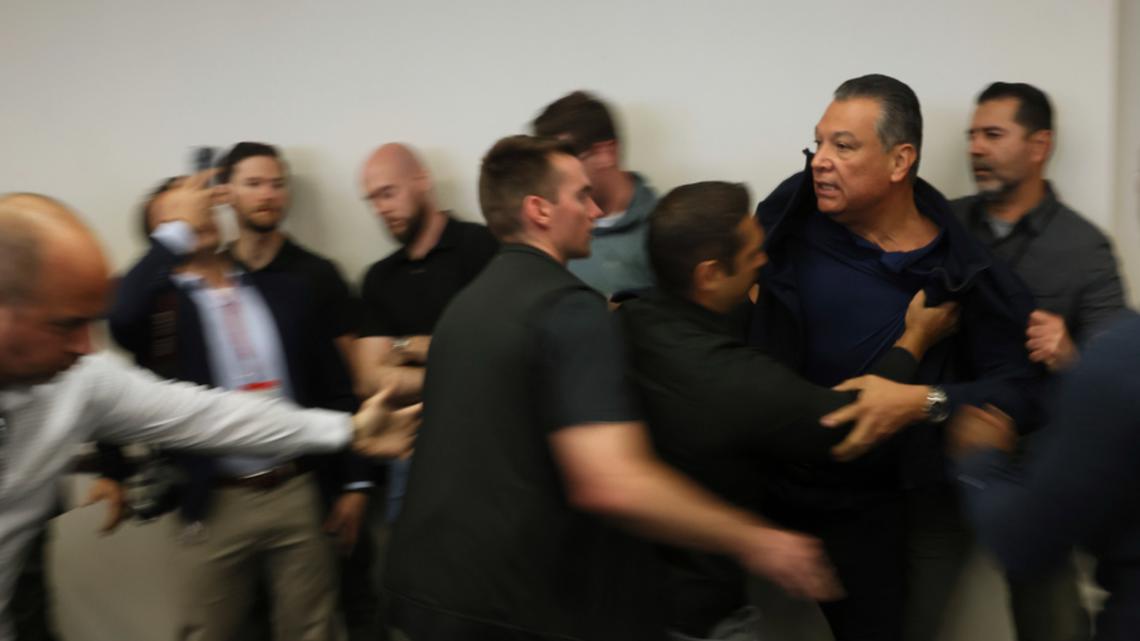 Sen. Padilla forcibly removed from DHS Press conference | cbs8.com