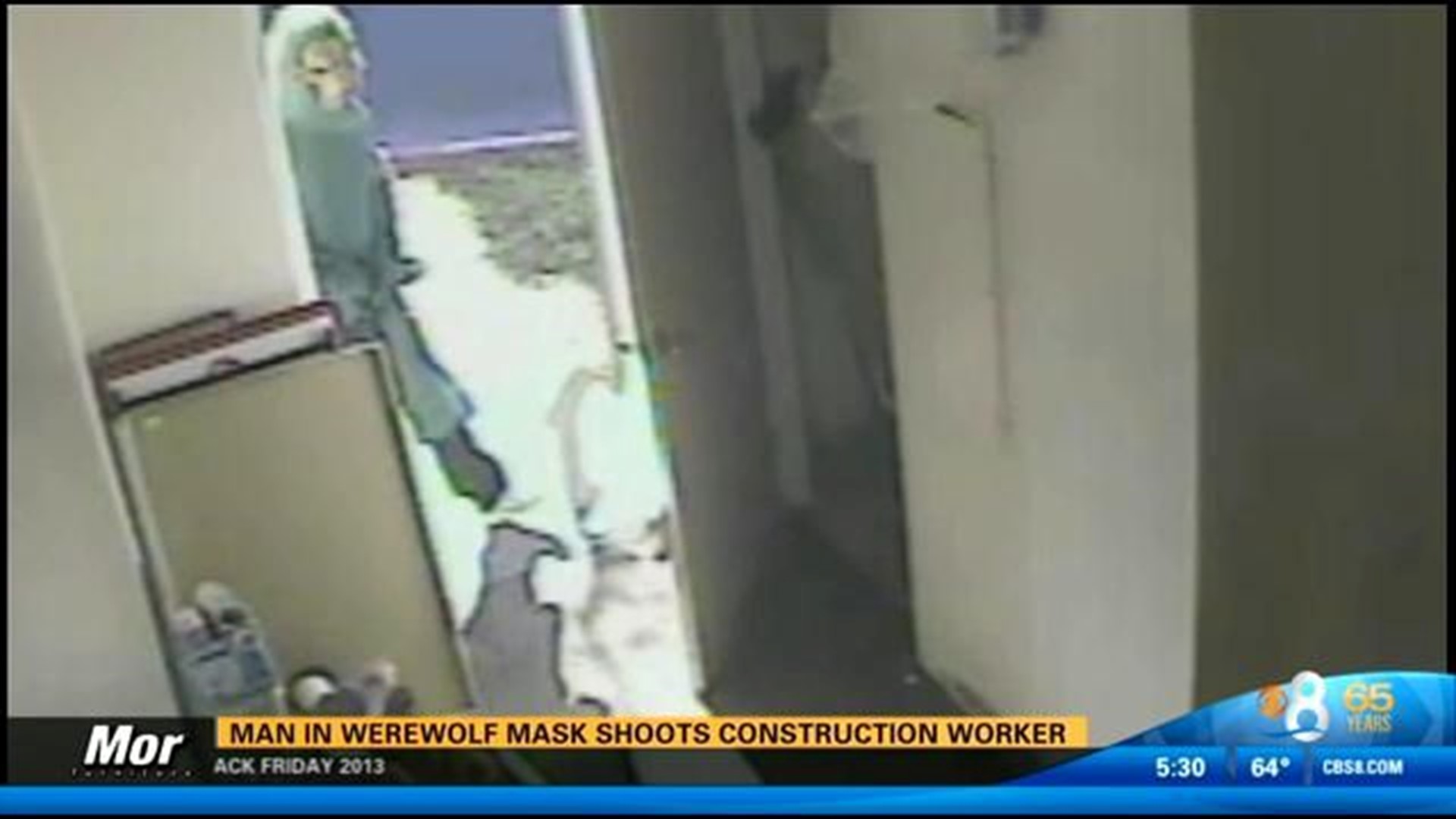 Man in werewolf mask shoots construction worker | cbs8.com