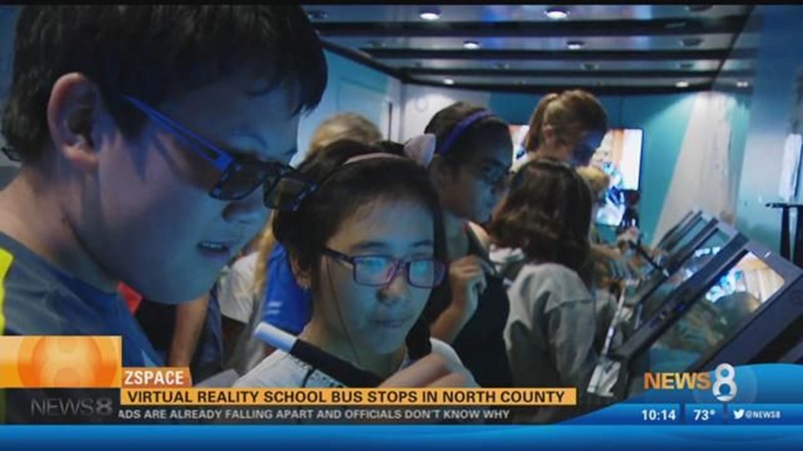 zSpace: Virtual reality school bus stops in North County | cbs8.com