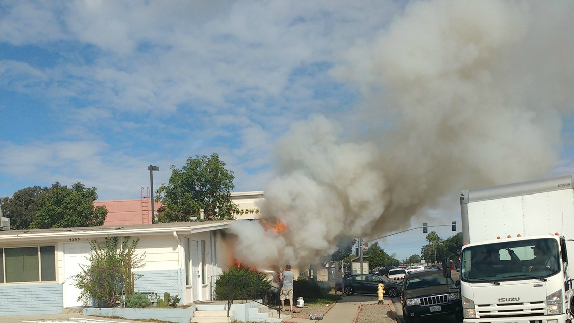 Crews knock down house fire in Clairemont | cbs8.com