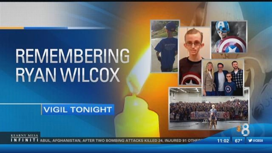 Vigil held for local "superhero teen" Ryan Wilcox | cbs8.com