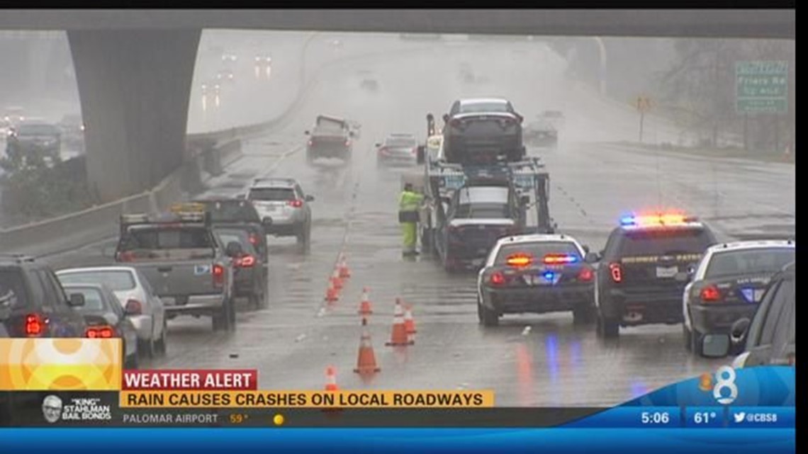 Rain causes crashes on local roadways | cbs8.com