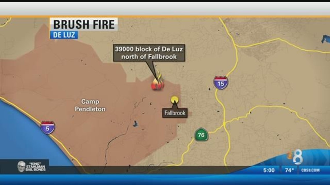 UPDATE: Fire crews contain brush fire near Fallbrook | cbs8.com