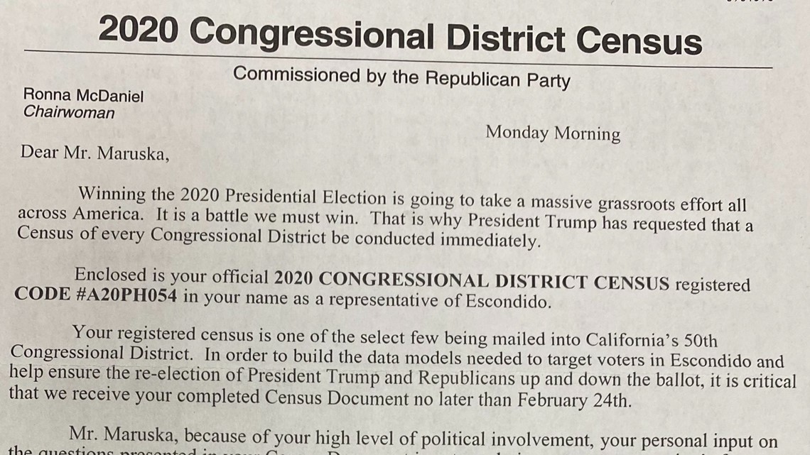RNC mailer looks like 'imitation census' form | cbs8.com