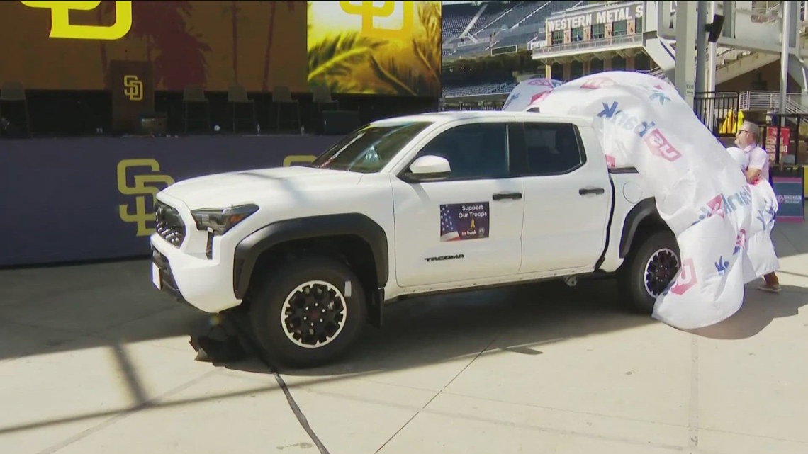 San Diego Marine veteran Cpl. Torres receives new truck gift | cbs8.com