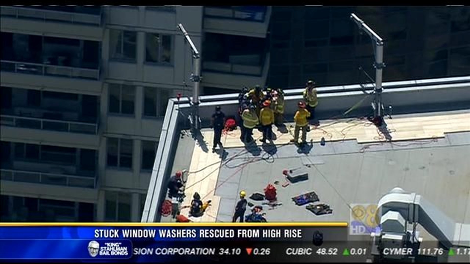 2 window washers rescued from downtown high rise | cbs8.com