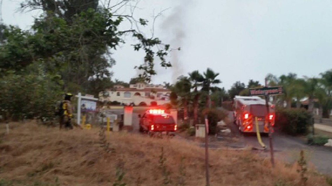 Blaze damages garage, attic of Fallbrook home | cbs8.com