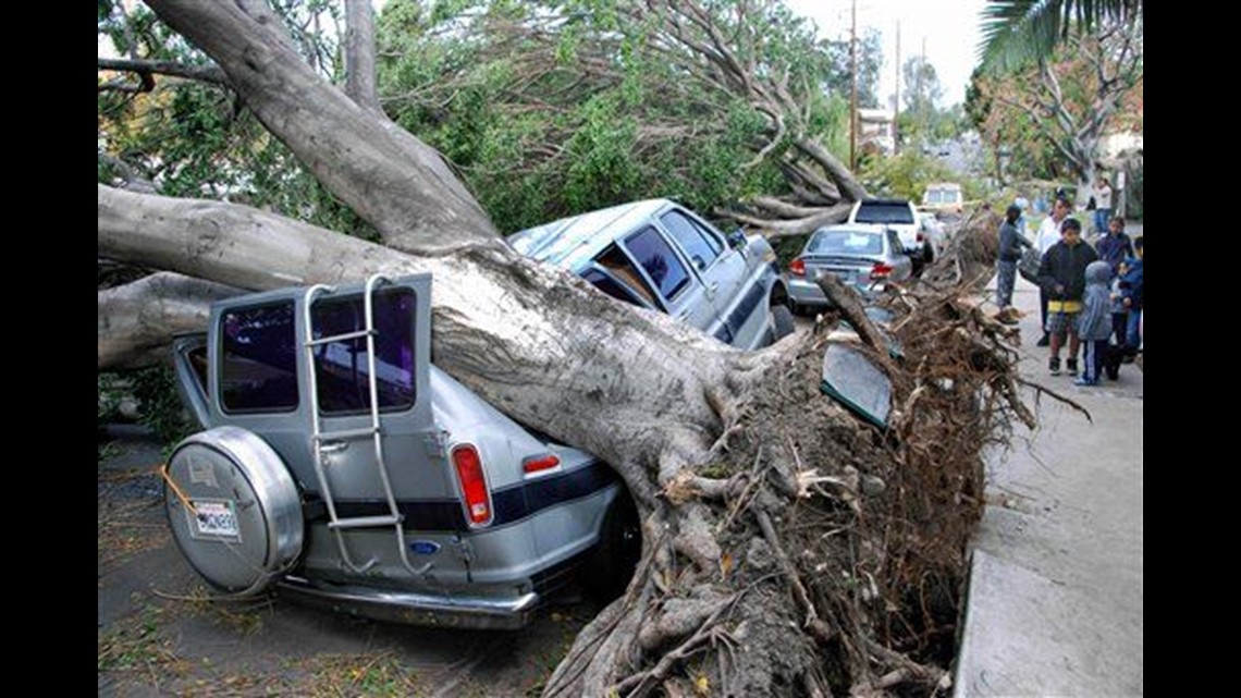 Violent wind storm leaves path of destruction | cbs8.com