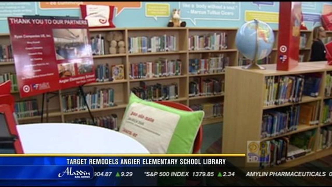 Target remodels Angier Elementary School library | cbs8.com