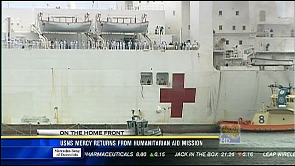 USNS Mercy returns from humanitarian aid deployment | cbs8.com