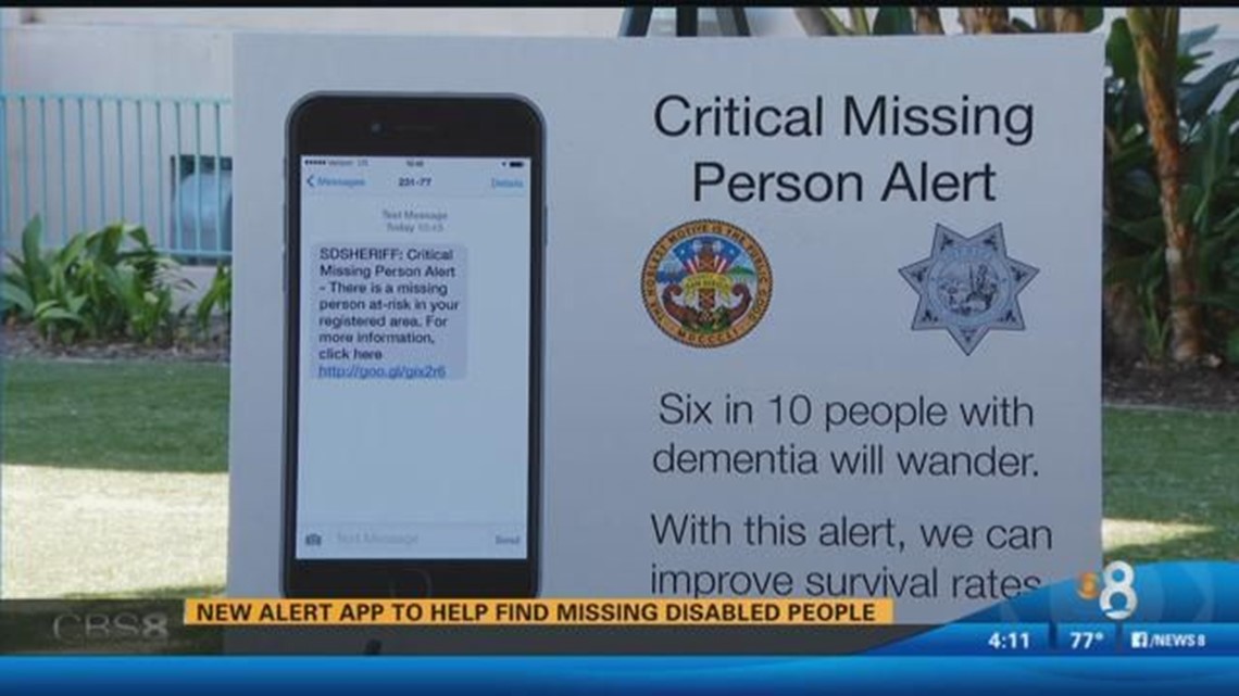 New alert app to help find missing disabled people | cbs8.com