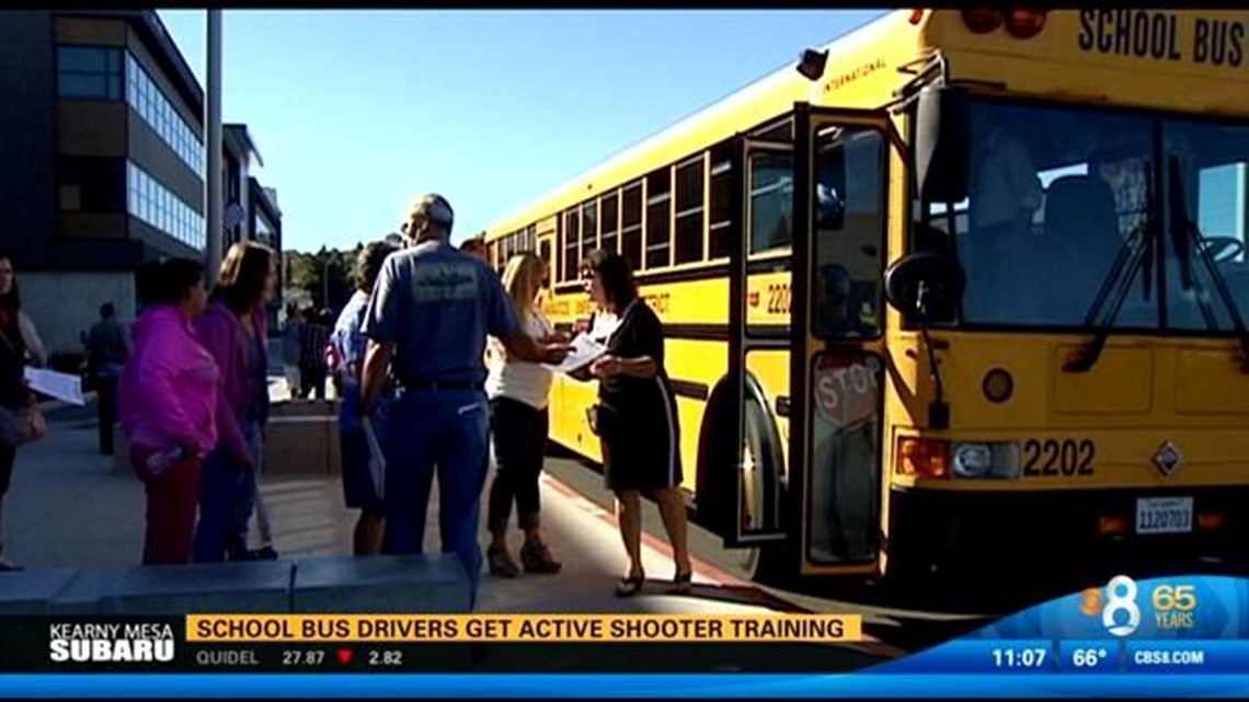 School bus drivers get active shooter training | cbs8.com