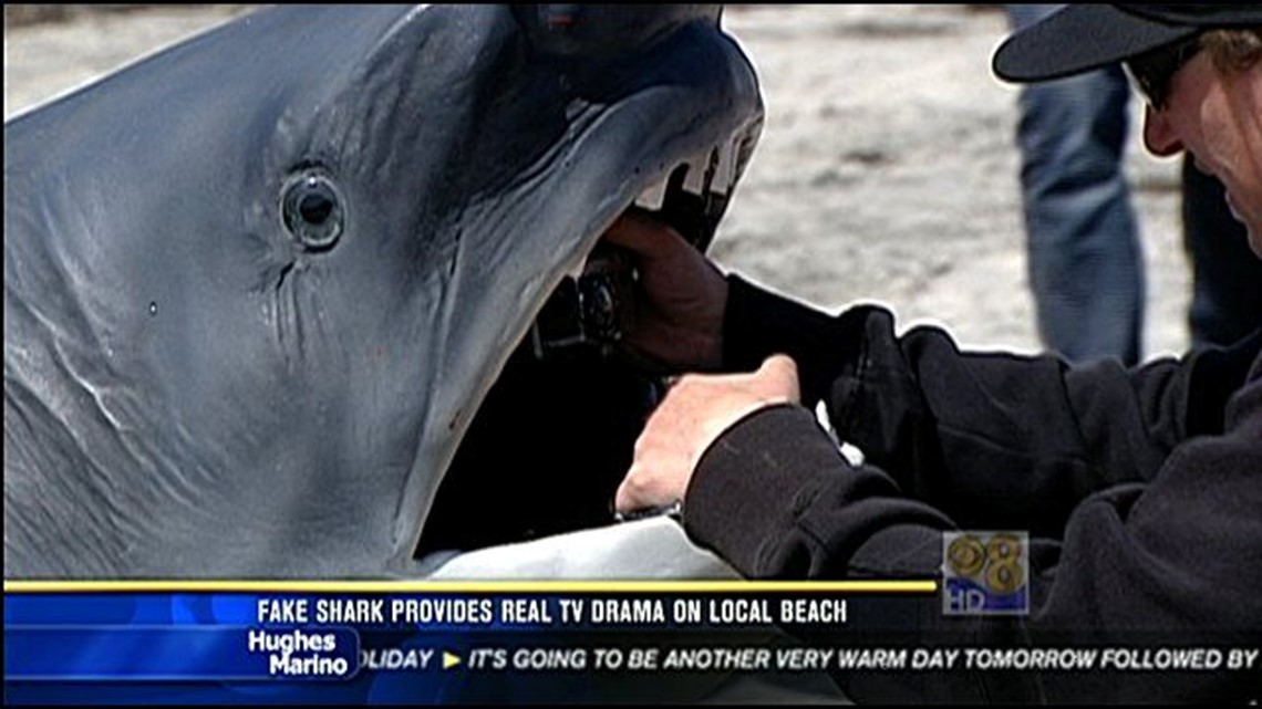 Fake shark provides real TV drama on local beach | cbs8.com
