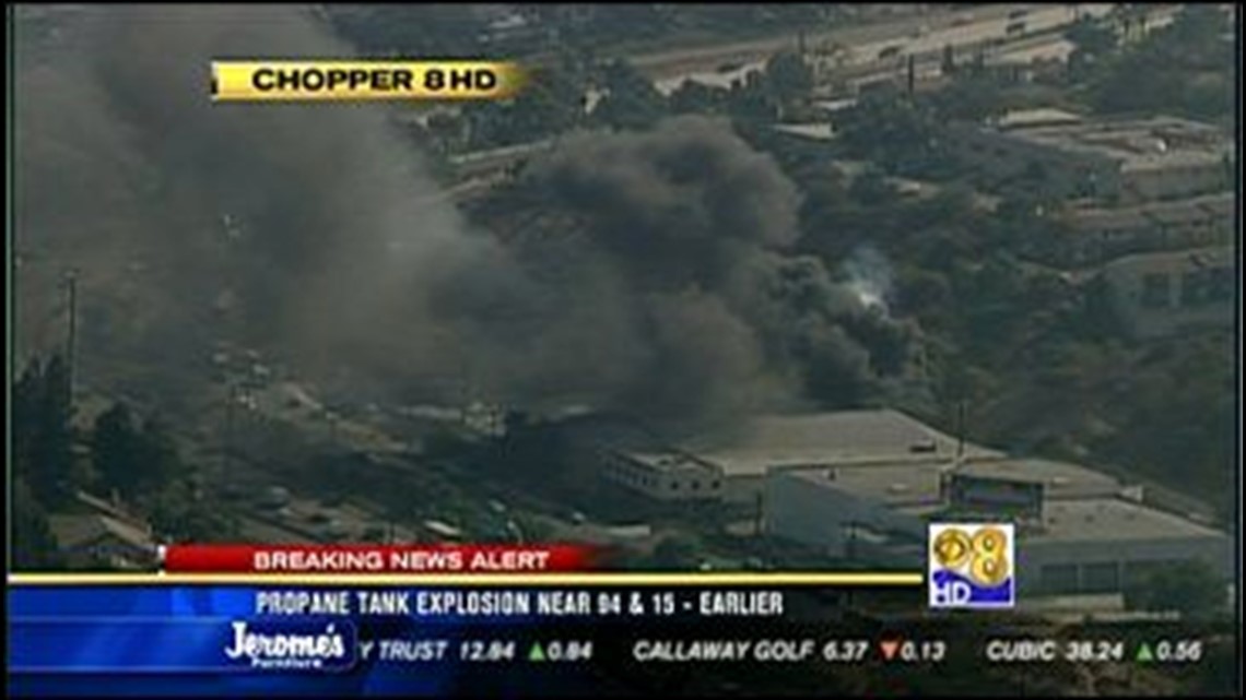 Propane tank explosion causes blaze, closes freeway in South Park ...