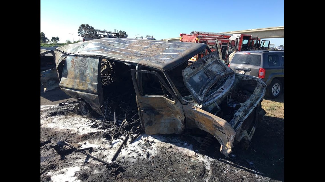 Multiple injuries in fiery multi-vehicle crash on I-15 | cbs8.com