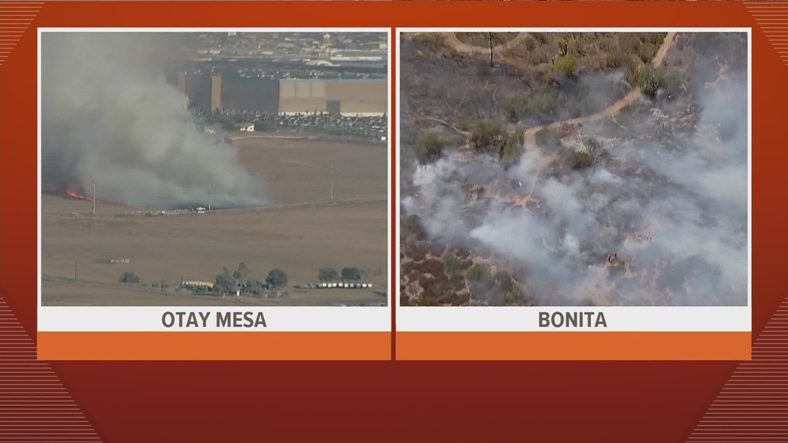 Cal Fire crews extinguish brush fire in Otay Mesa at 28 acres | cbs8.com