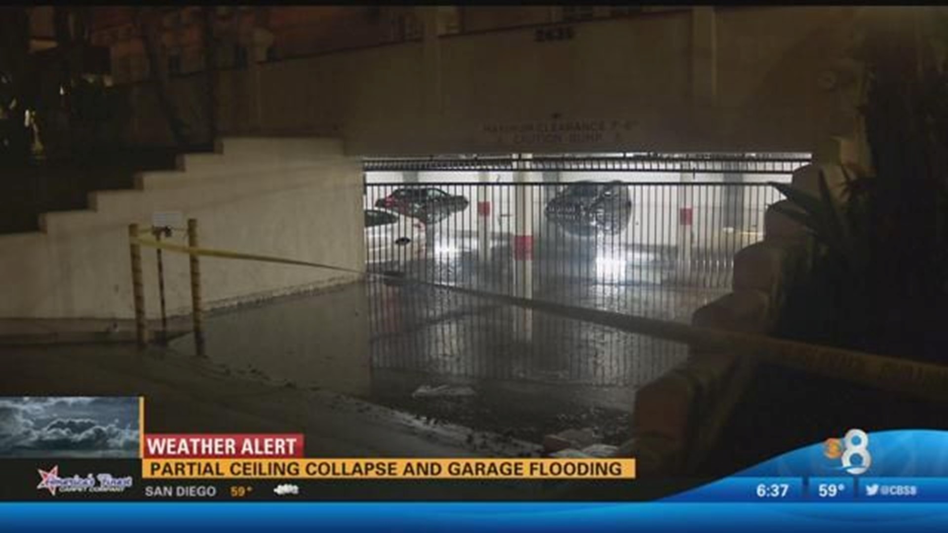 Partial ceiling collapse and garage flooding at Old Town Marriott ...