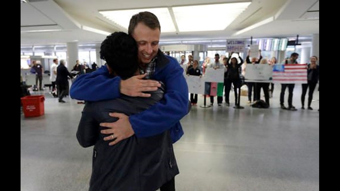 Soldier welcomes Afghan translator to US with bear hug | cbs8.com