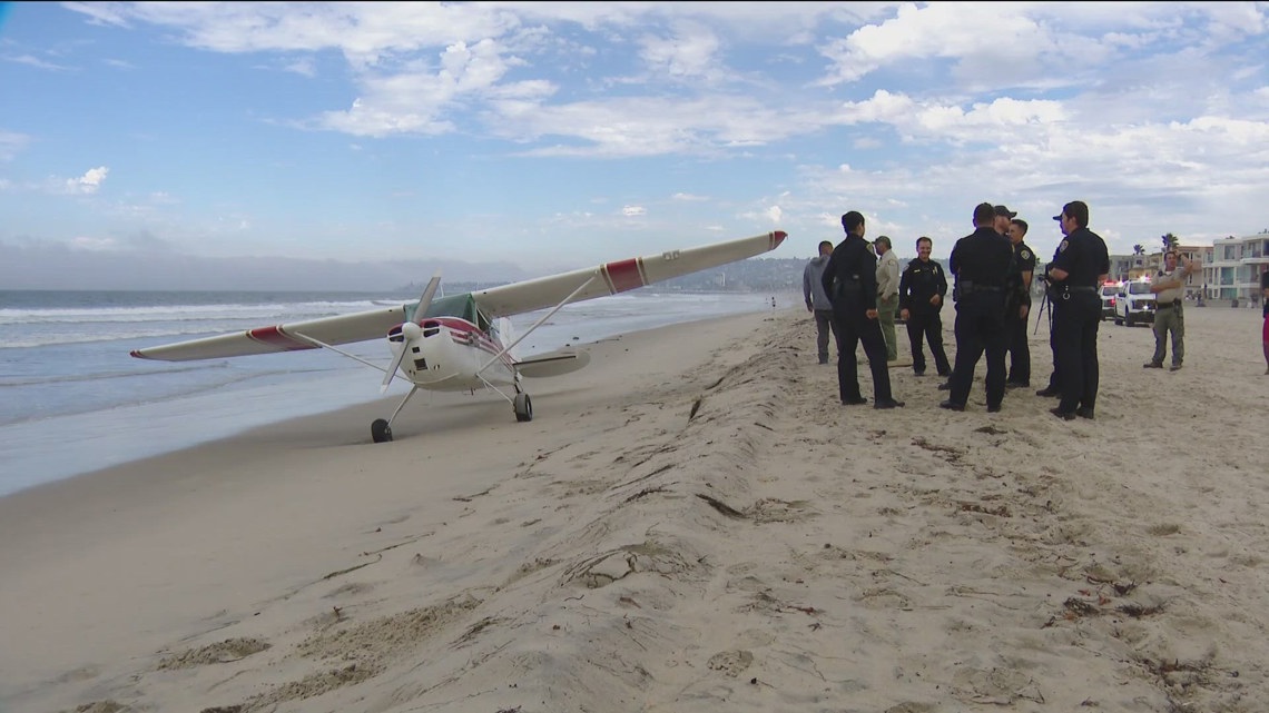 Small plane makes emergency landing on Mission Beach near beachgoers ...