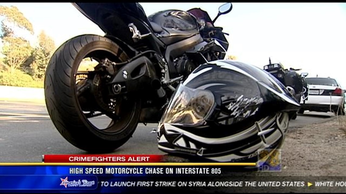 High speed motorcycle chase on Interstate 805 | cbs8.com