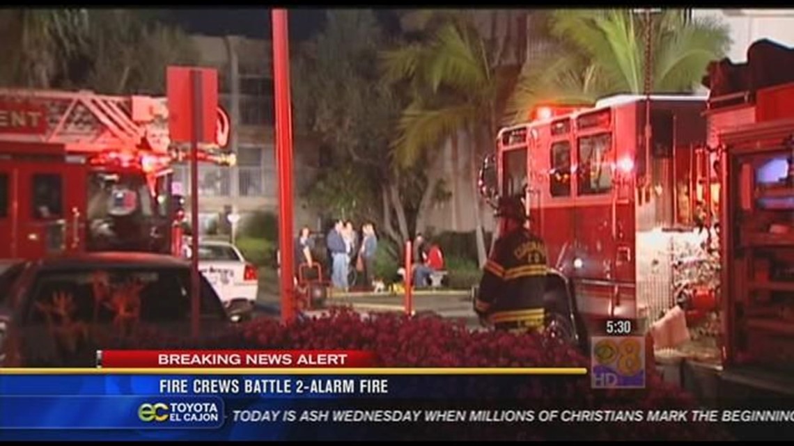 Firefighters mopping up building fire in Coronado | cbs8.com