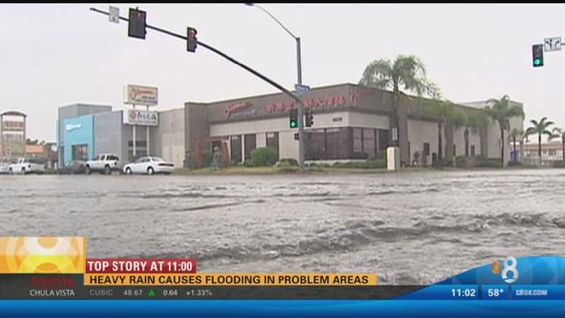 Heavy rain causes flooding in problem areas | cbs8.com