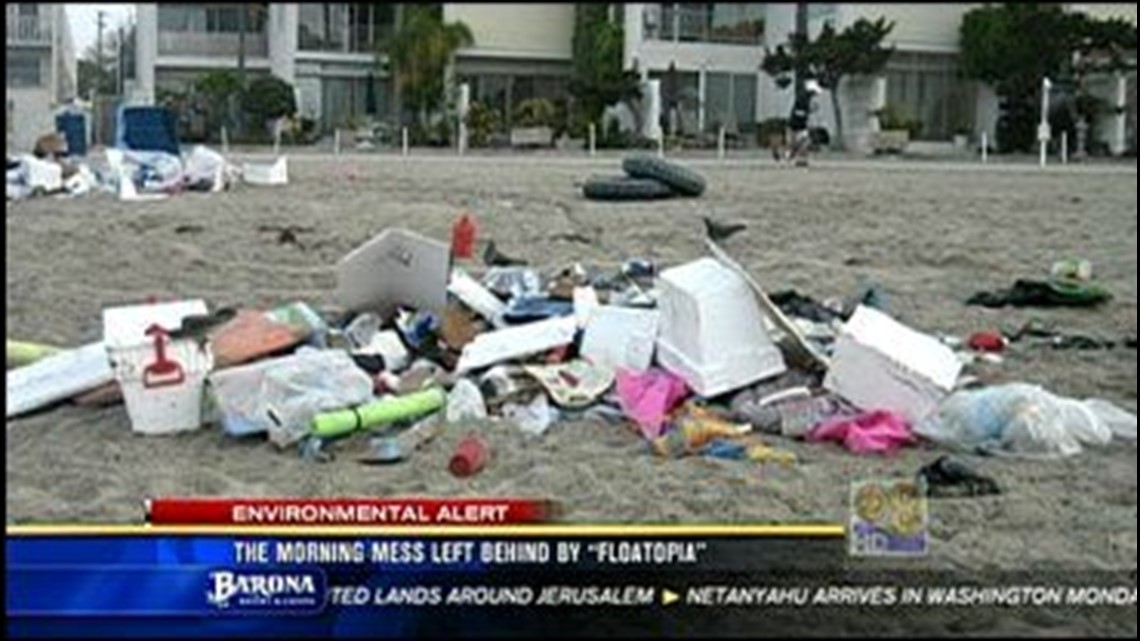Major clean up at Mission Bay after 'Floatopia' | cbs8.com