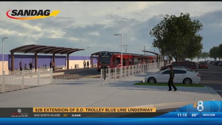 $2 Billion extension of San Diego trolley Blue Line underway | cbs8.com