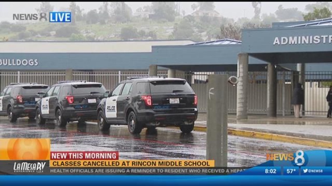 Classes canceled at Rincon Middle School in Escondido | cbs8.com