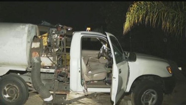 Street sweeper hit and run injures two, driver at large | cbs8.com