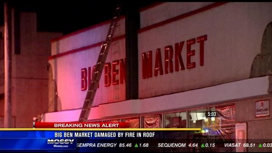 Big Ben Market damaged by fire in roof | cbs8.com