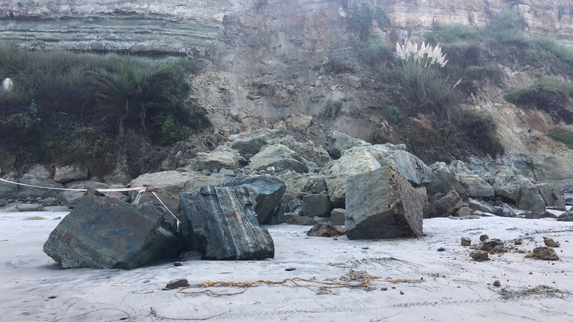 Bluff collapse at San Elijo State Beach | cbs8.com
