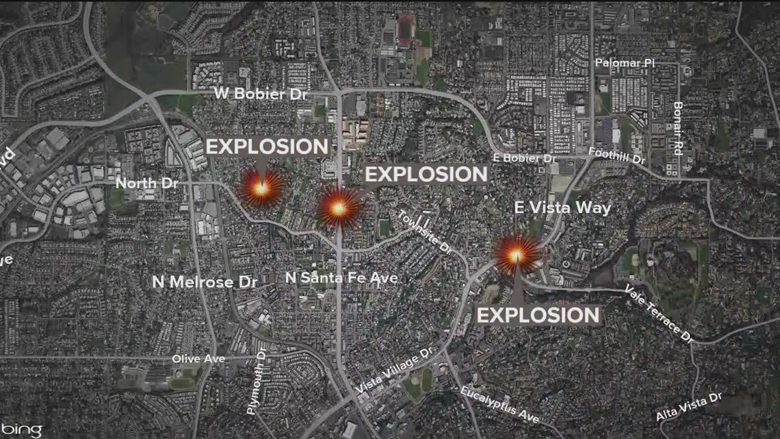 Three suspects arrested in alleged Vista bombings | cbs8.com
