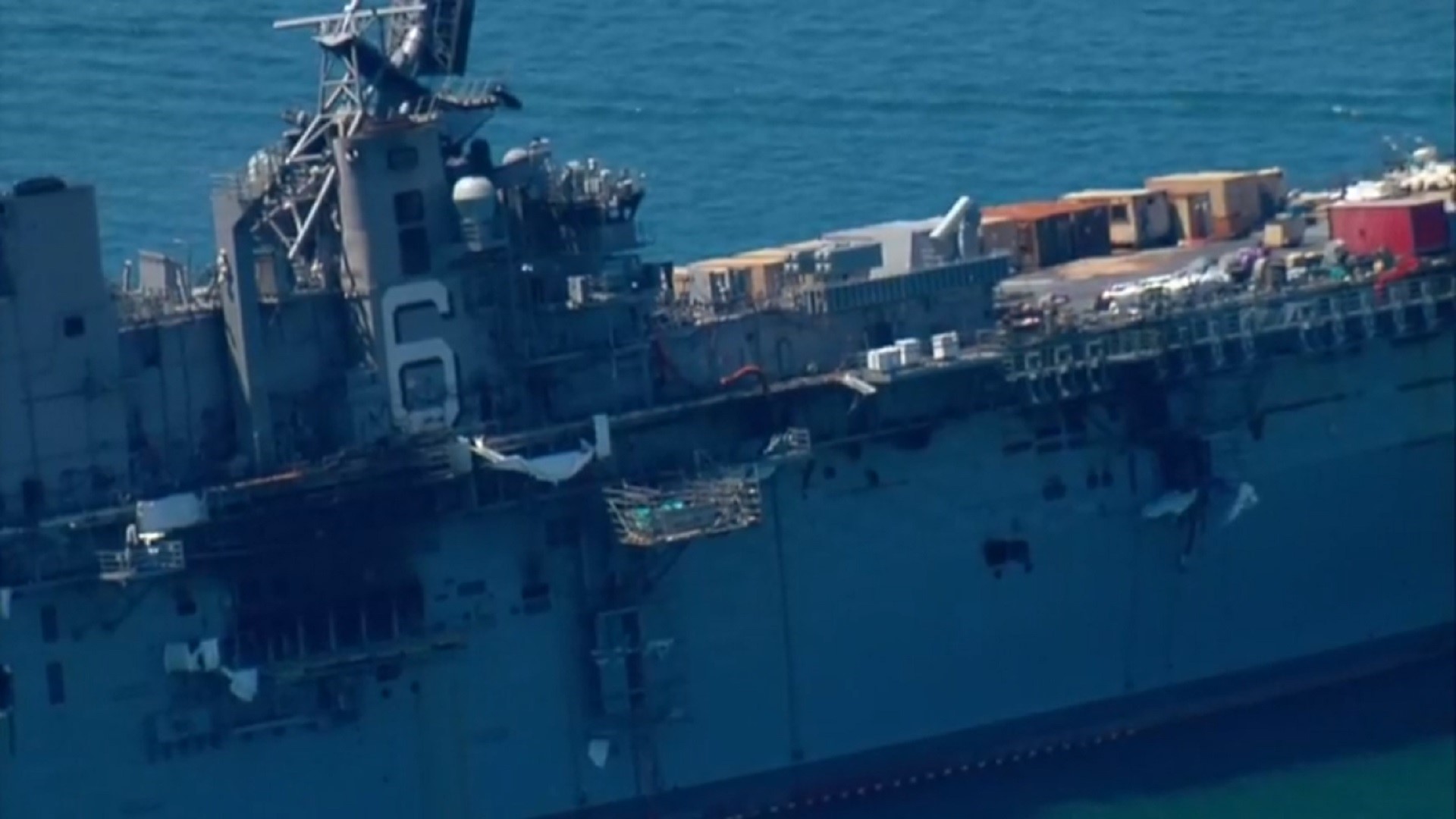 Crews continue to fight fire aboard USS Bonhomme Richard at Naval Base ...