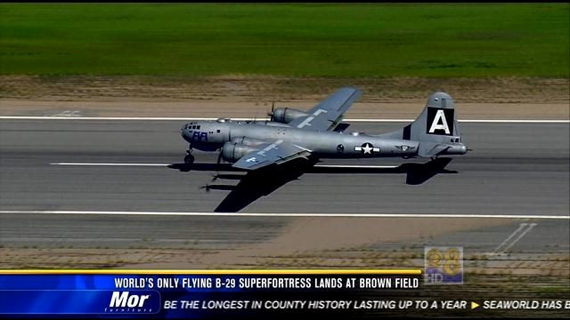 World's only flying B-29 Superfortress lands at Brown Field | cbs8.com