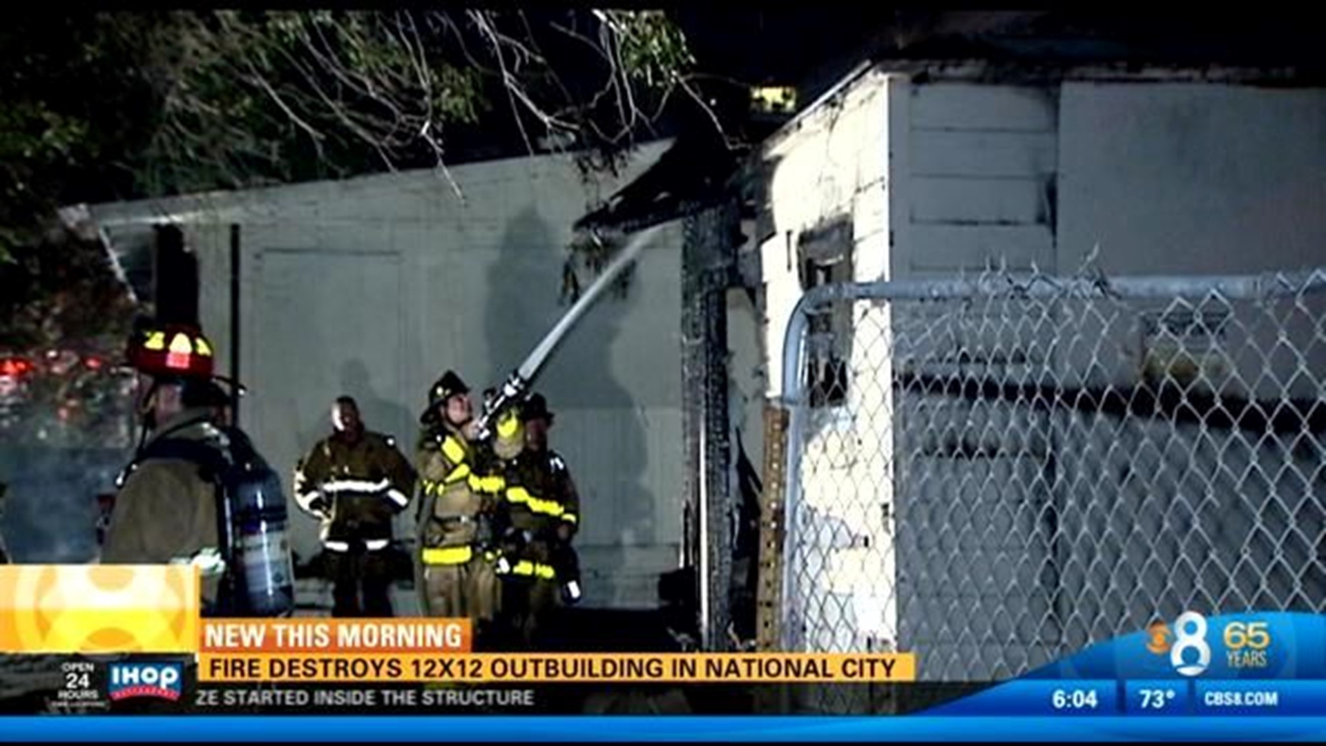 Fire destroys outbuilding in National City | cbs8.com