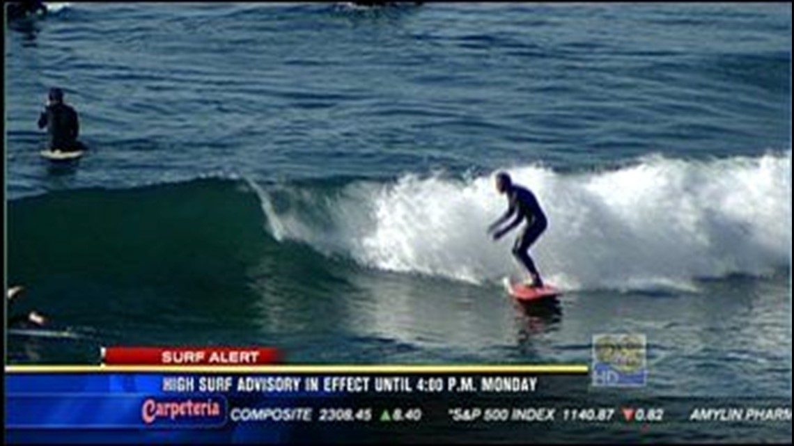 High surf advisory in effect until 4 p.m. Monday | cbs8.com