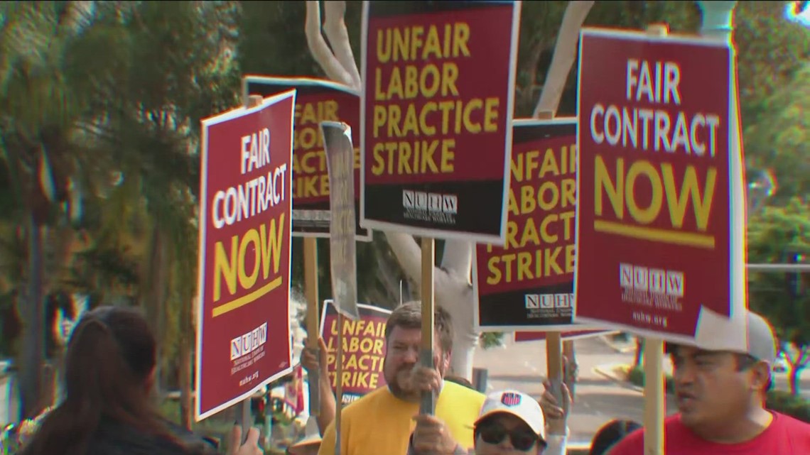 Kindred Hospital employees walk out for 3-day strike | cbs8.com