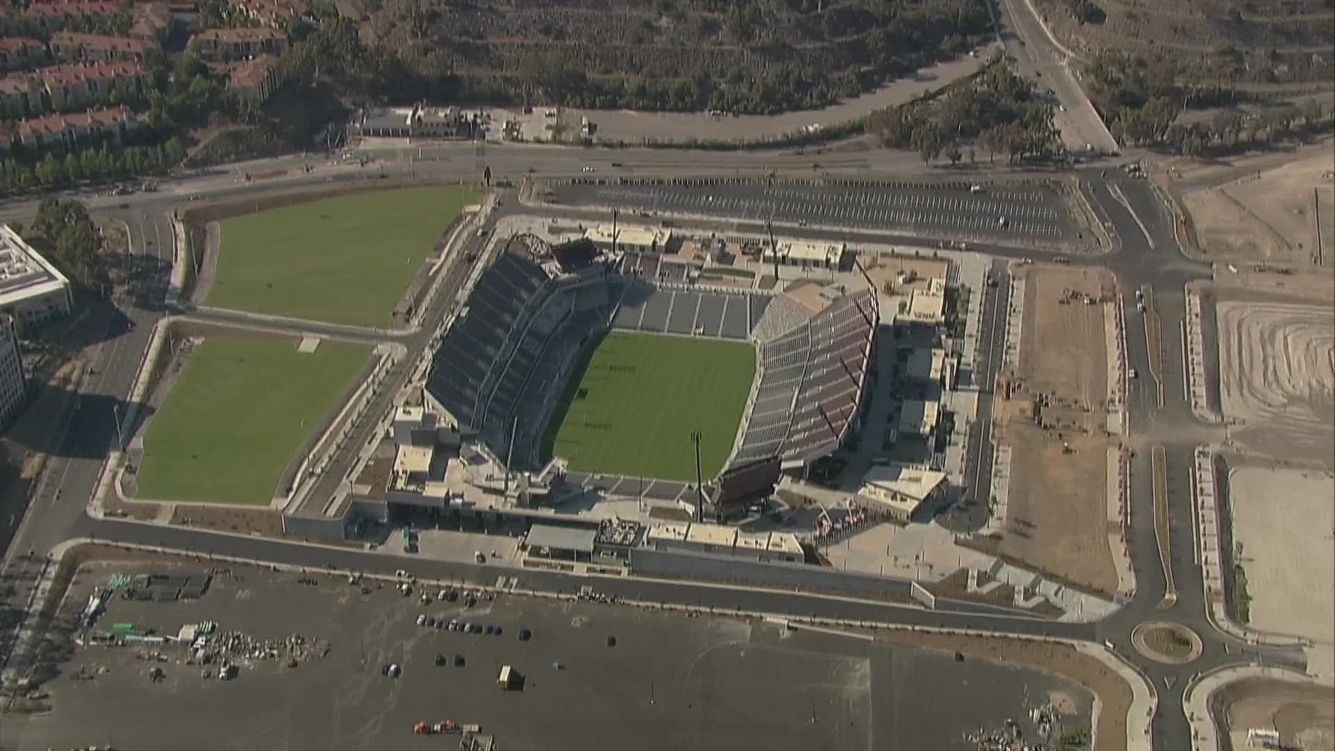 Above San Diego | Snapdragon Stadium progress on July 11, 2022 | cbs8.com