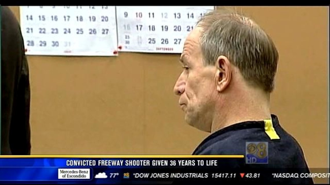 Convicted freeway shooter receives 36 years to life | cbs8.com