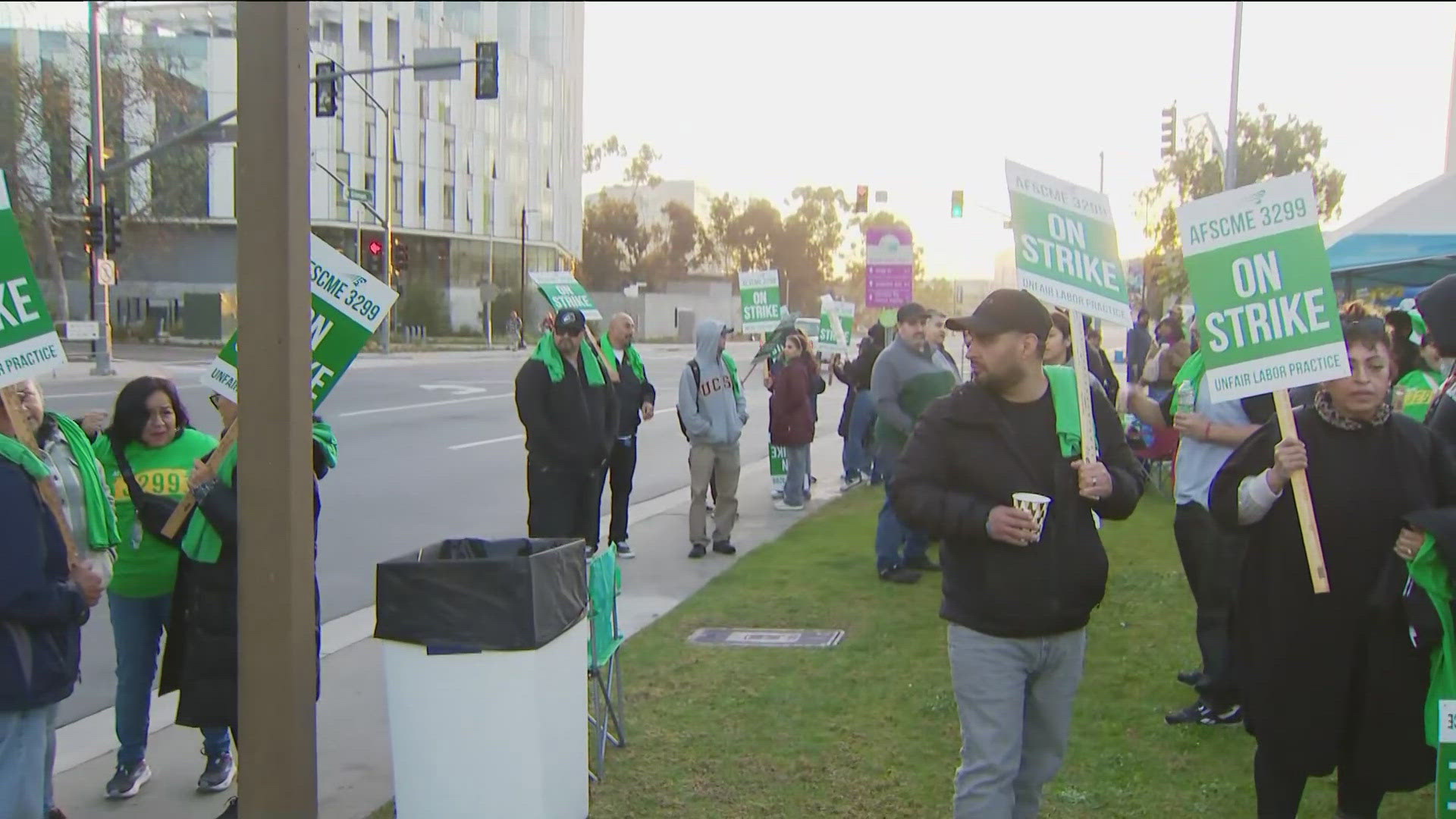 Thousands of UCSD health workers walk off the job Wednesday morning ...